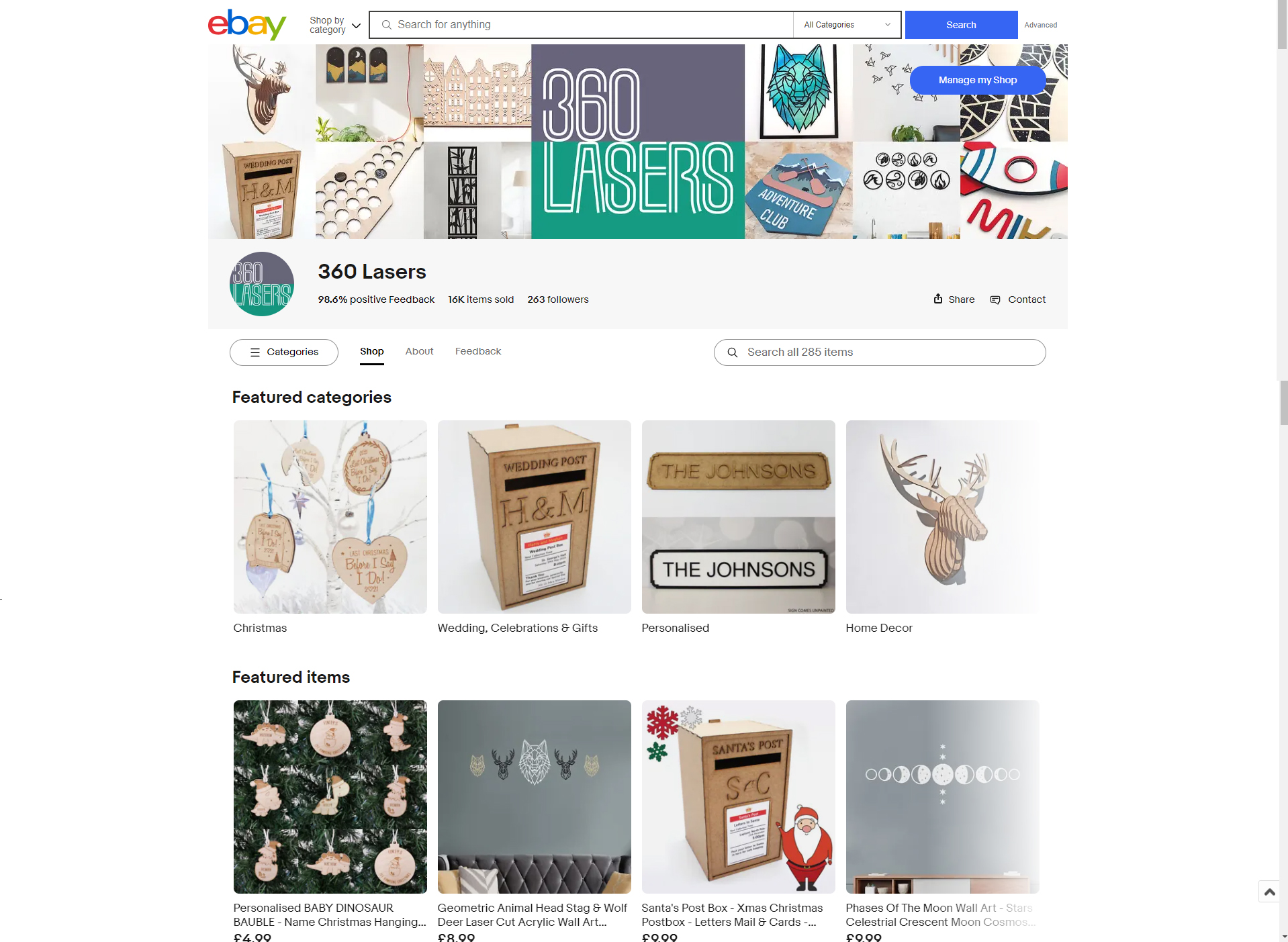 Etsy / eBay 360 Lasers